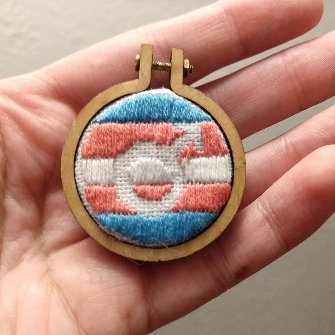 Mars Symbol Male Symbol Trans Pride Flag Negative Space Mini Embroidery ...