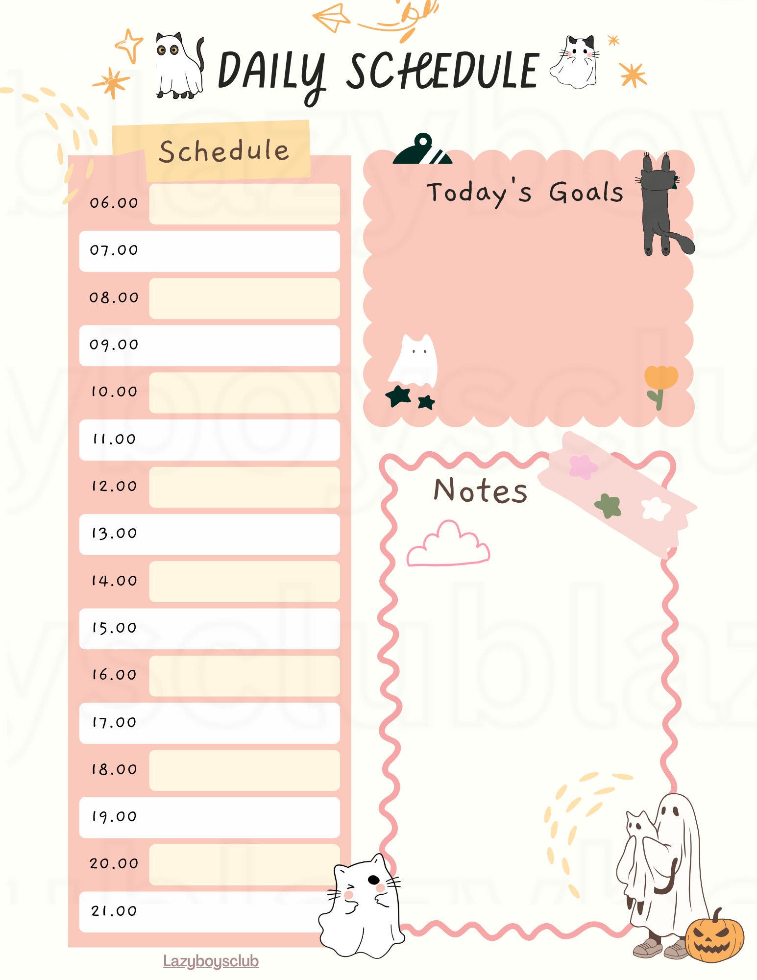 Ghost Kitties Themed Bujo Planner Printable Template Sheets (30 Pages ...