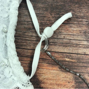 Pink Lace Mask With Pearls, Mask With Chain, Wedding Face Mask, Bridal ...