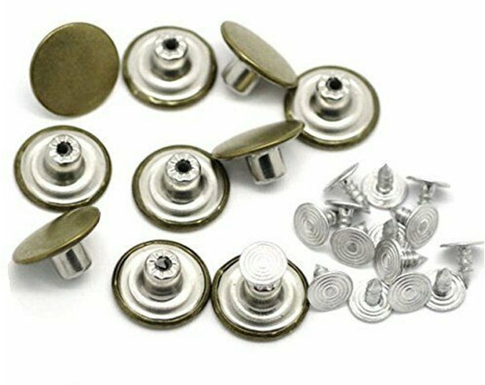 Jean Buttons With Rivets Choose From Bronze or Silver Color in Sets of ...