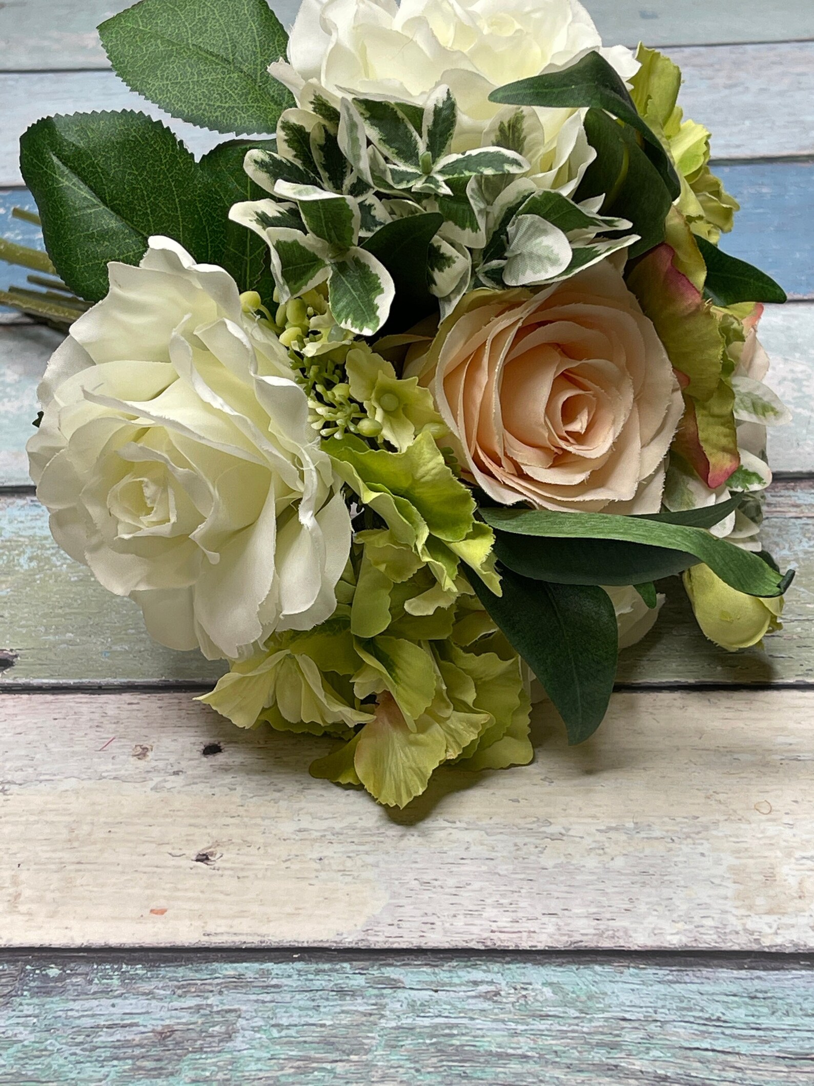 Rose Flower Bouquet 8 Peach and Cream Colored Bouquet - Etsy