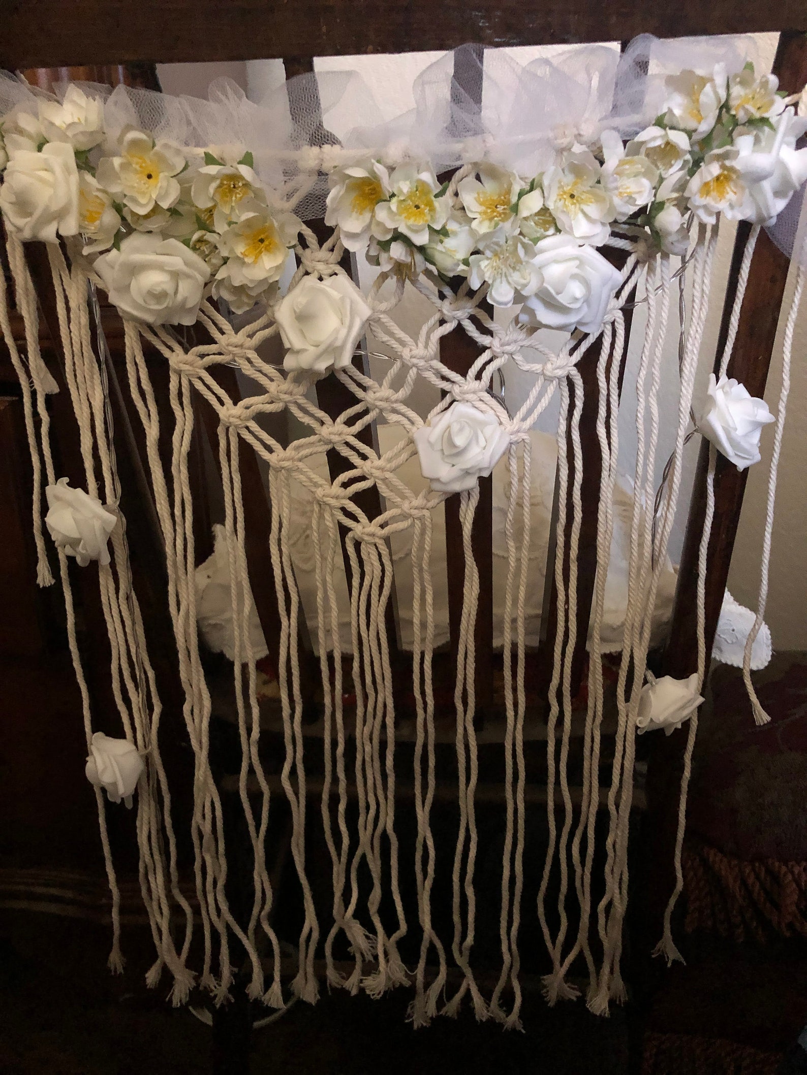 Two 2 Macrame Chair Backs, Wedding Chair Back, Boho Wedding Decorations ...