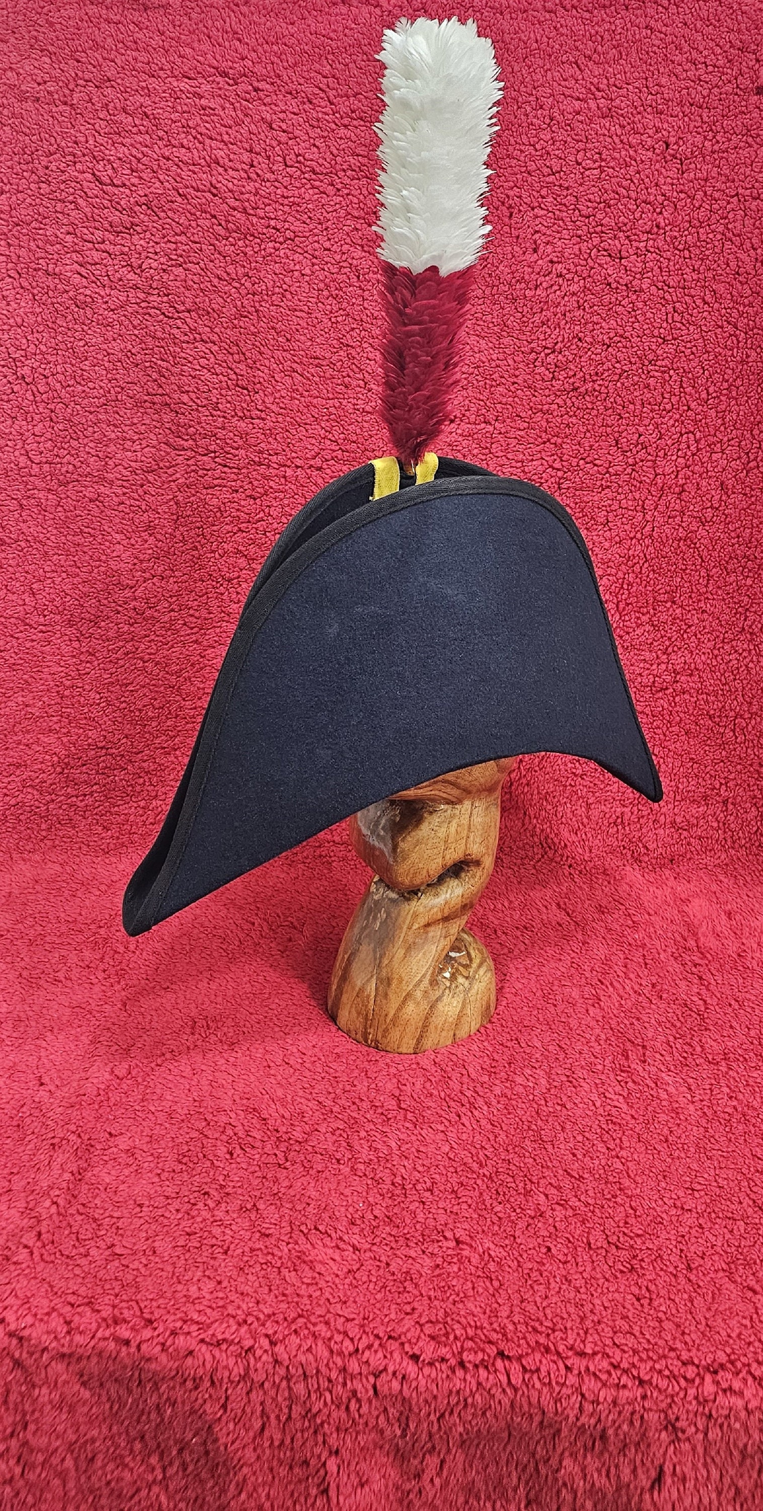 Bicorne With Black Trim - Italian Cocked Hat - Red White Green Cockade ...