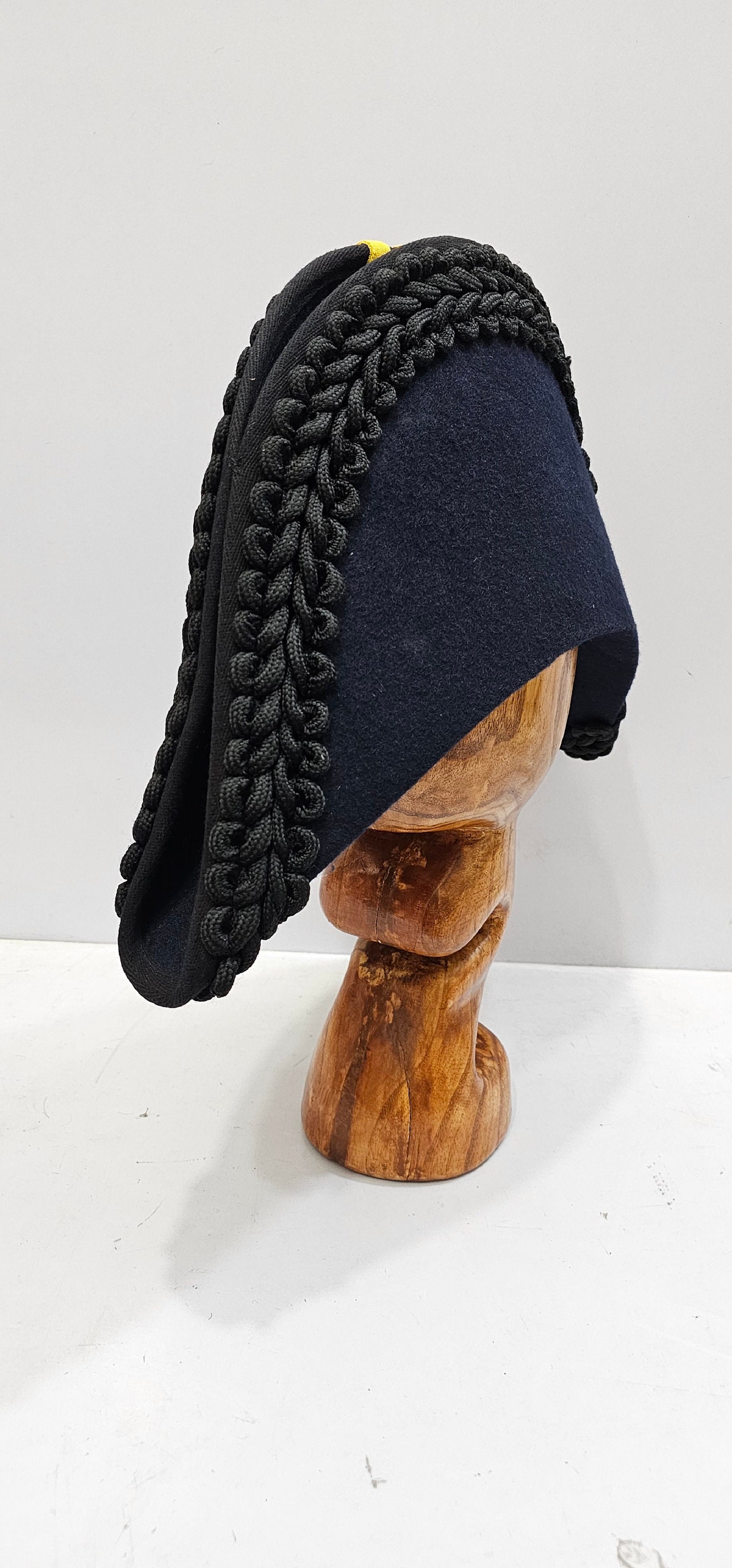 Bicorne With Black Trim - Italian Cocked Hat - Red White Green Cockade ...