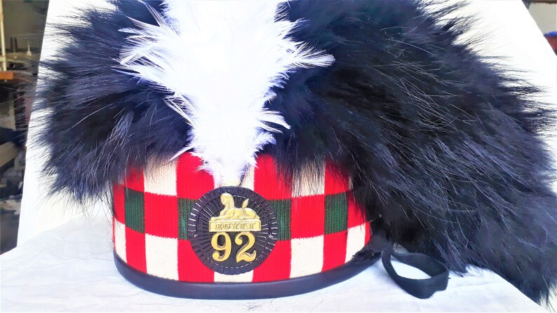 92nd Gordon Highlanders 1815 Feather Bonnet Hat Reproduction - Etsy