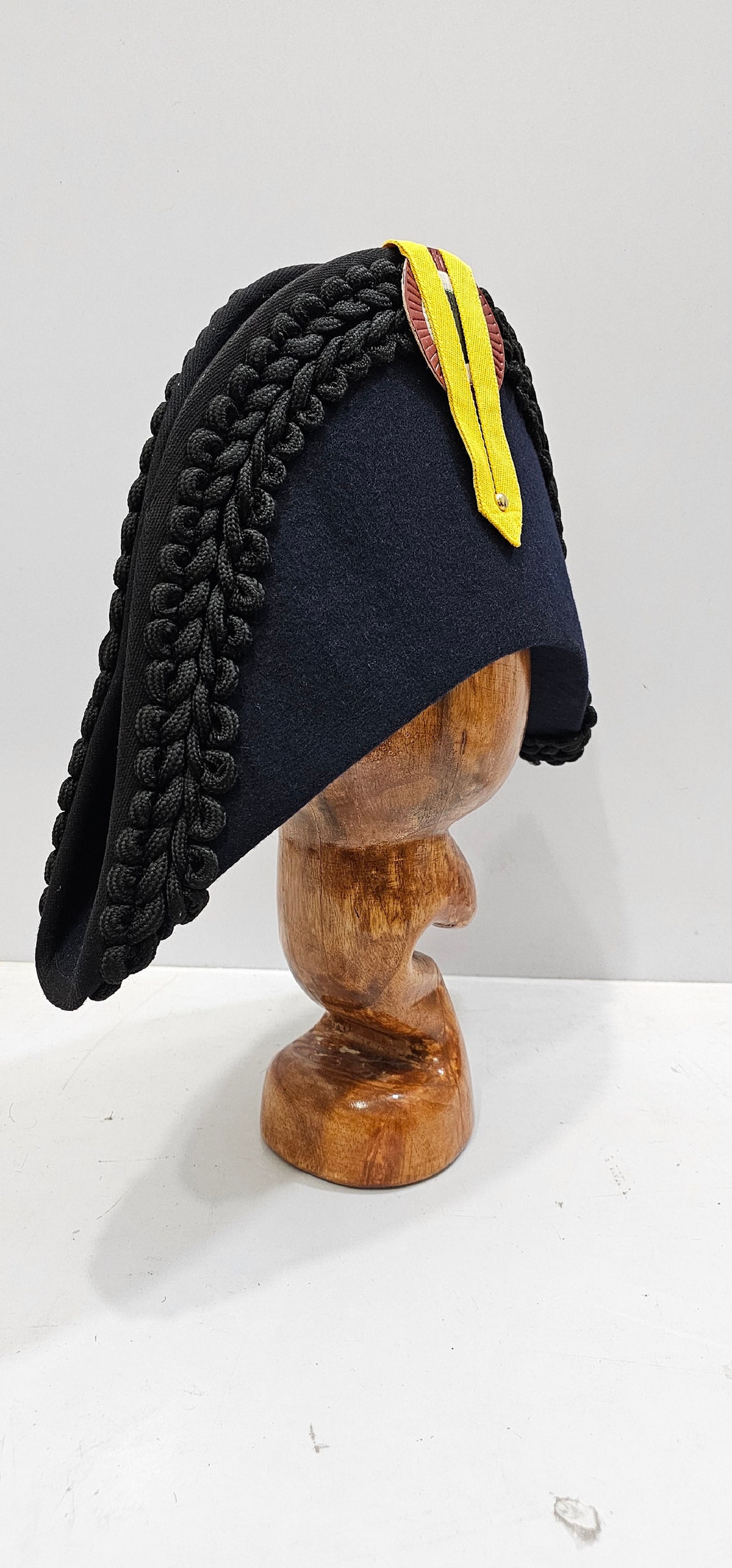 Bicorne With Black Trim - Italian Cocked Hat - Red White Green Cockade ...