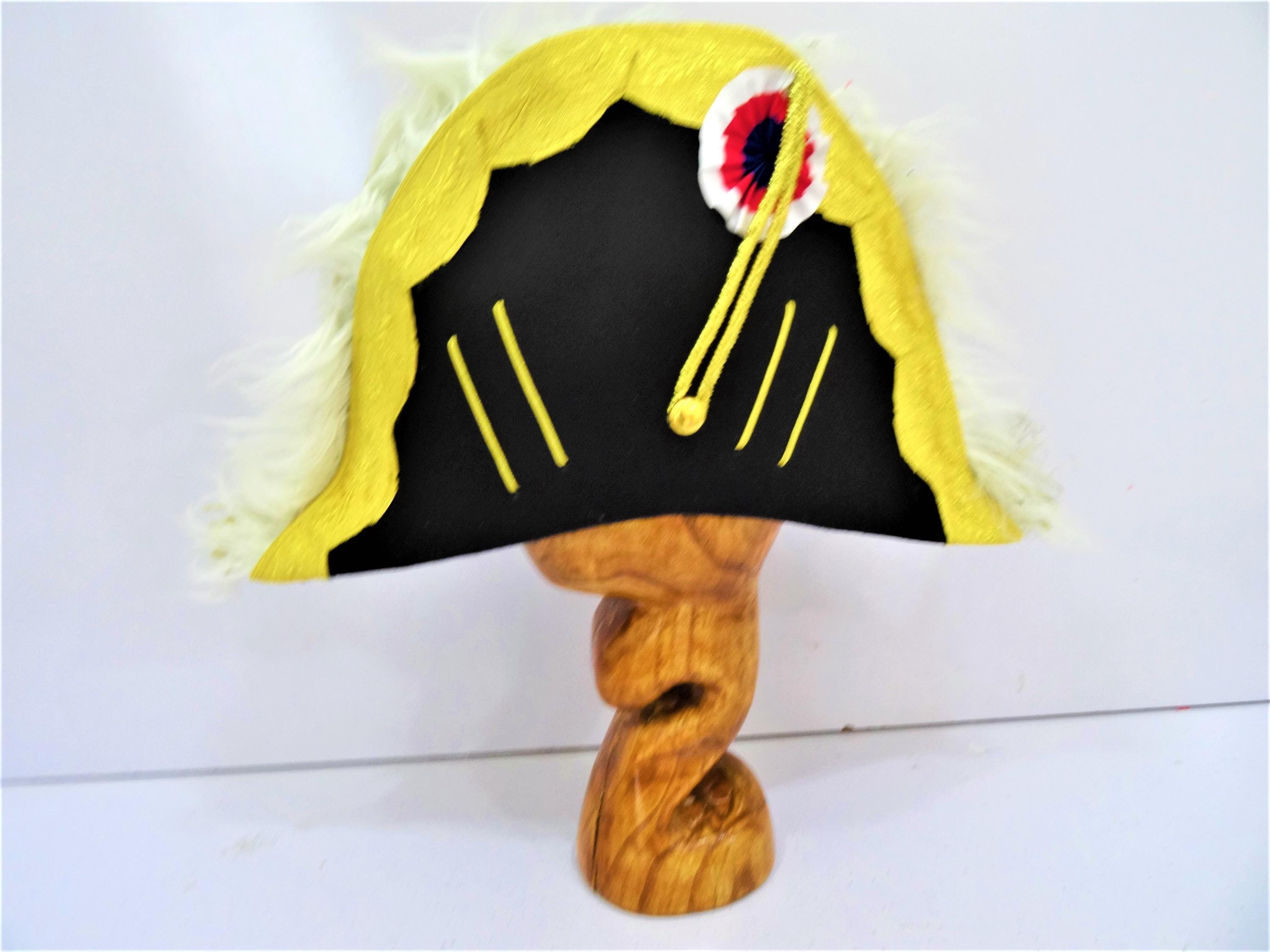 Napoleon Bicorne With Gold Trim With Feather Boa - Cocked Hat - Red ...