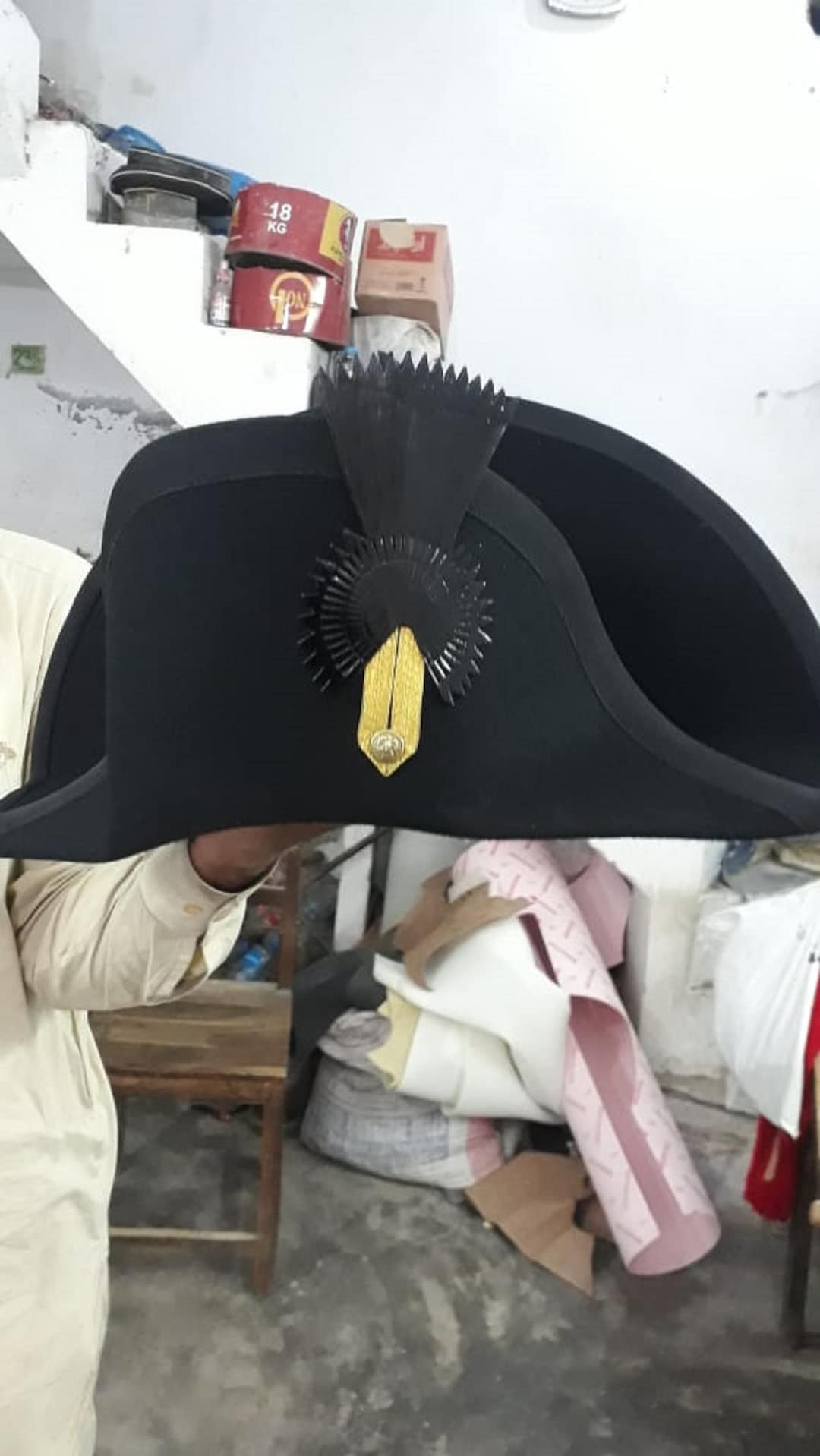 Royal Navy Bicorne With Black and Gold Trim British Cocked Hat Admiral ...