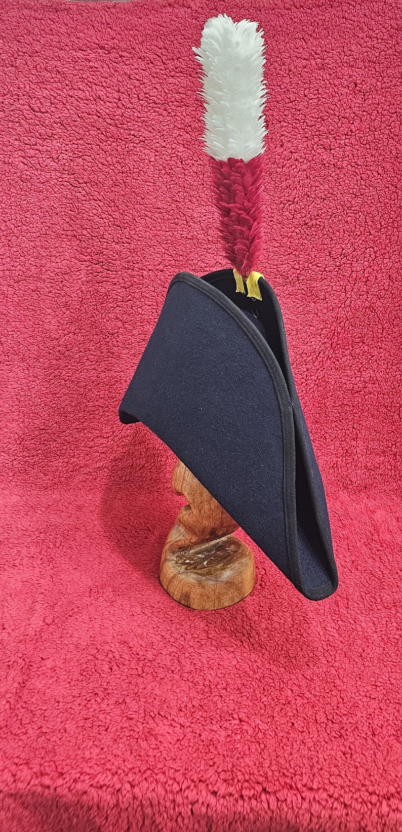 Bicorne With Black Trim - Italian Cocked Hat - Red White Green Cockade ...