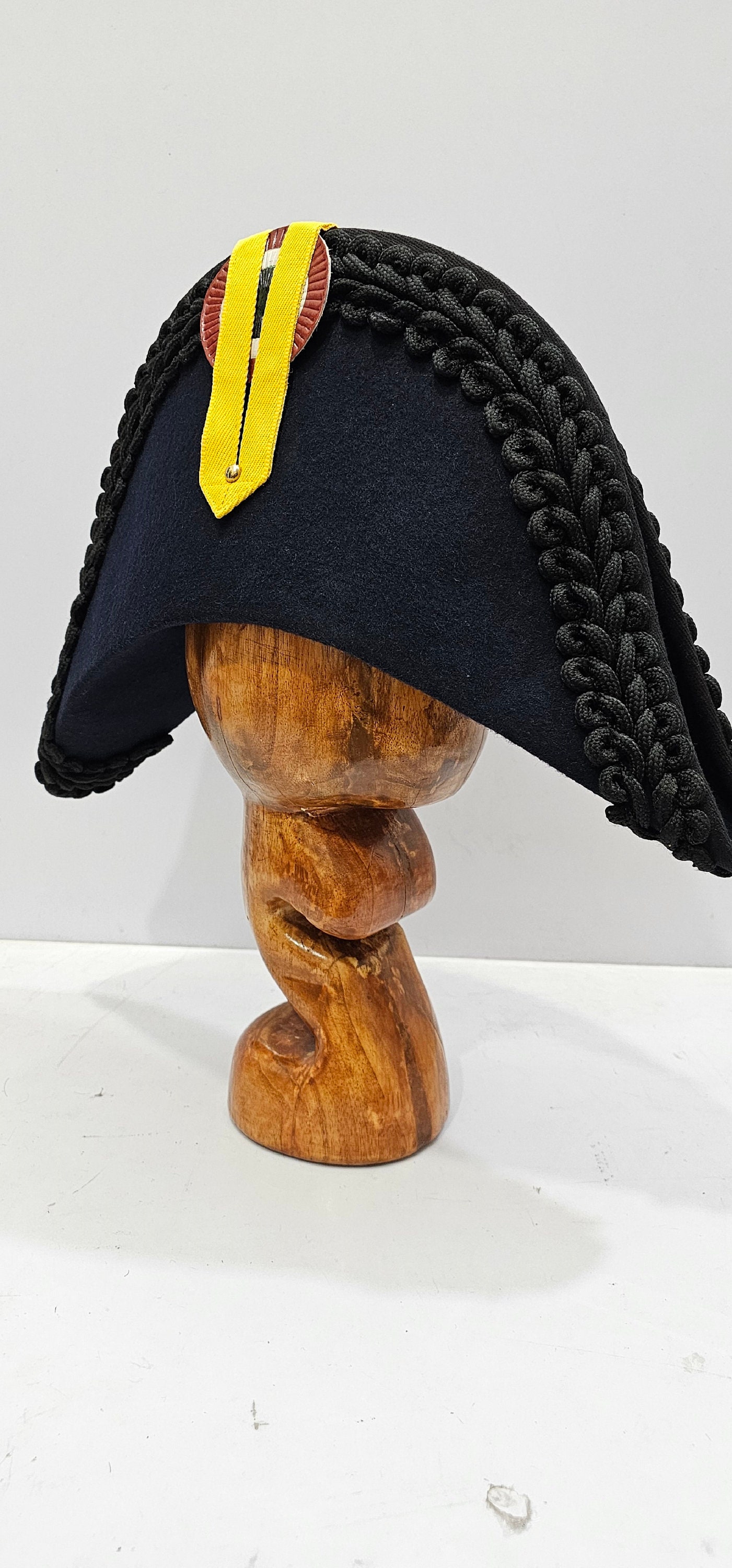 Bicorne With Black Trim - Italian Cocked Hat - Red White Green Cockade ...