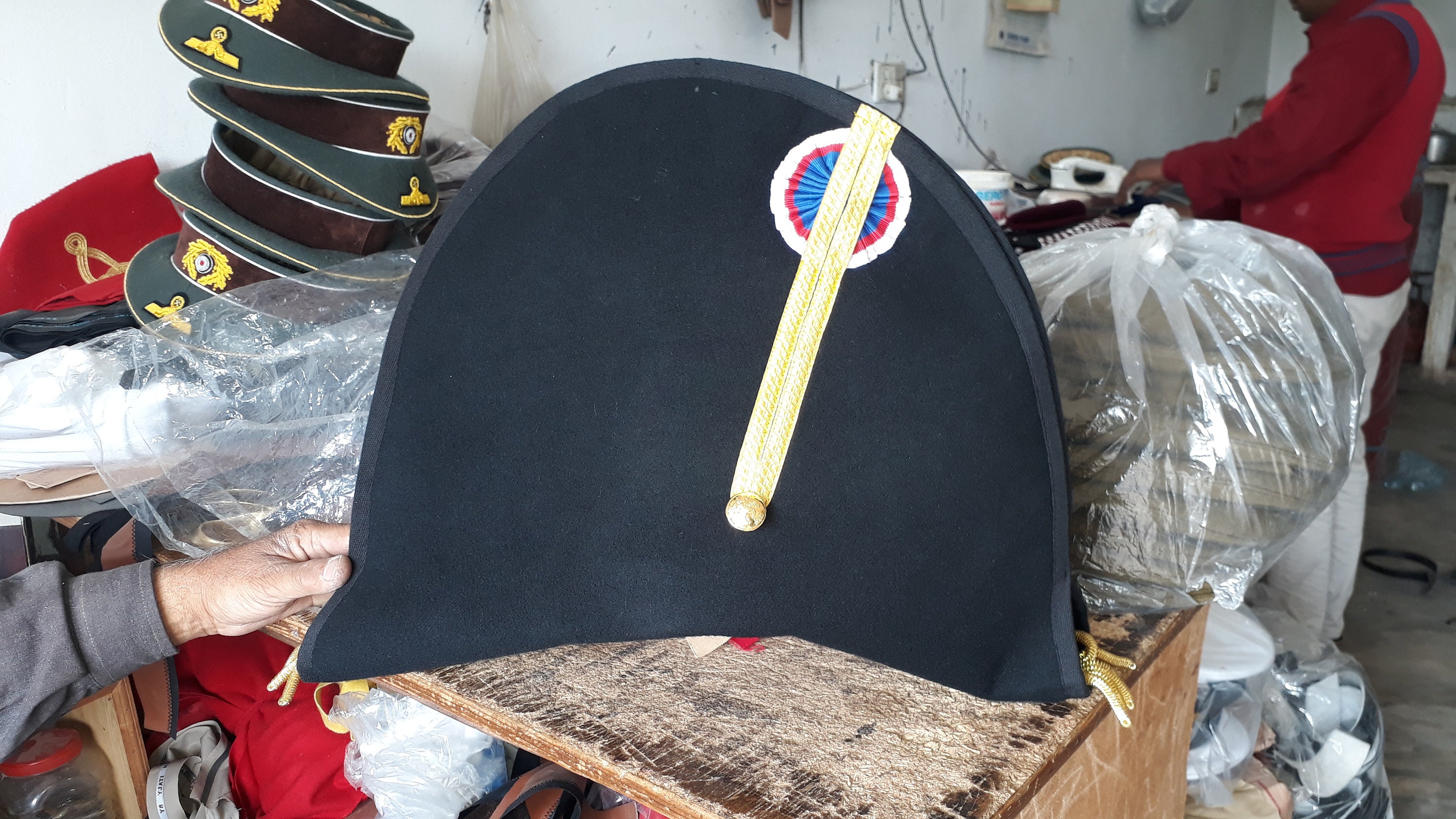 Felt Bicorne Hat: Royal Navy, Gold Trim, Tricolor Cockade - Etsy