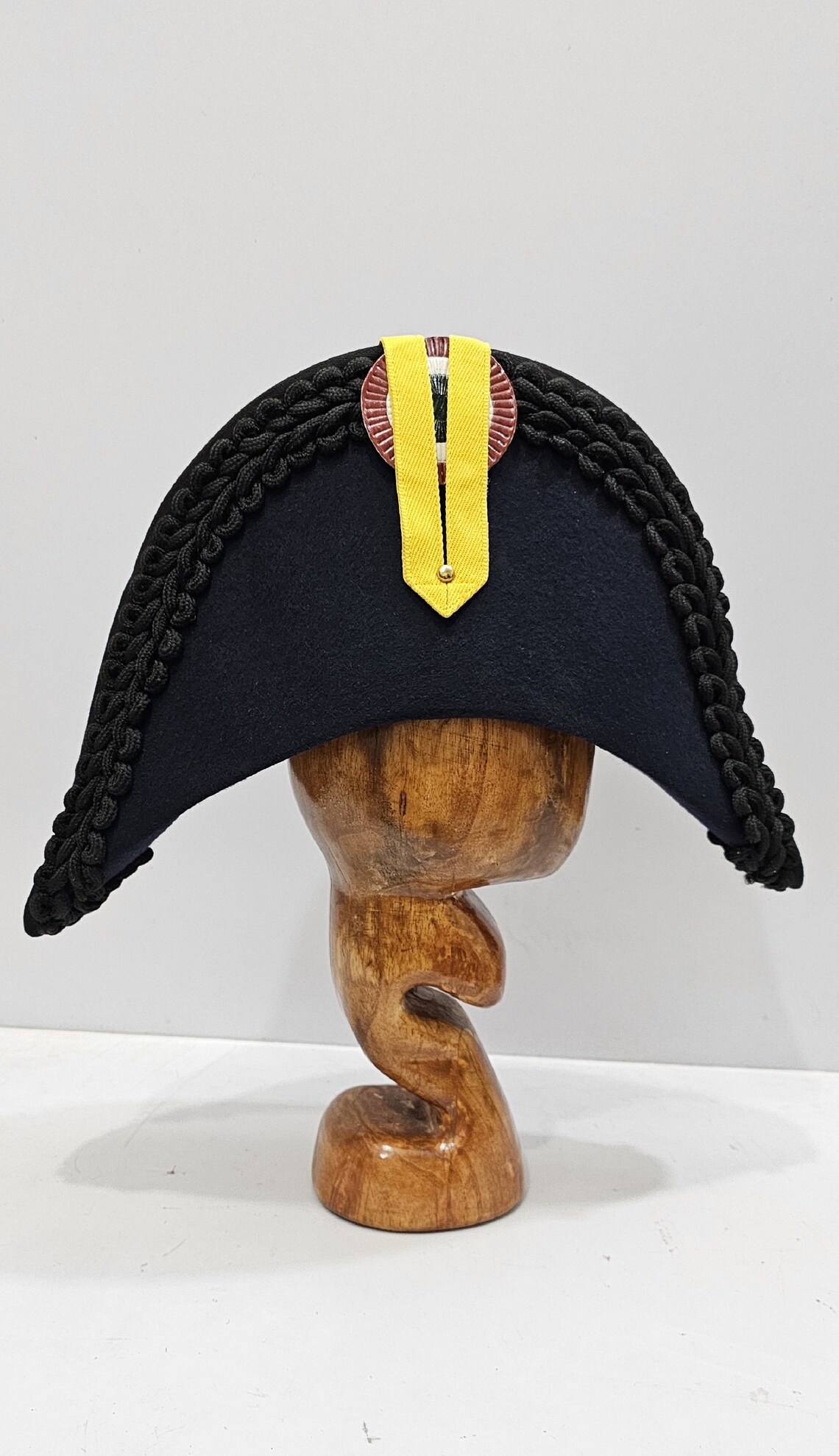 Bicorne With Black Trim - Italian Cocked Hat - Red White Green Cockade ...