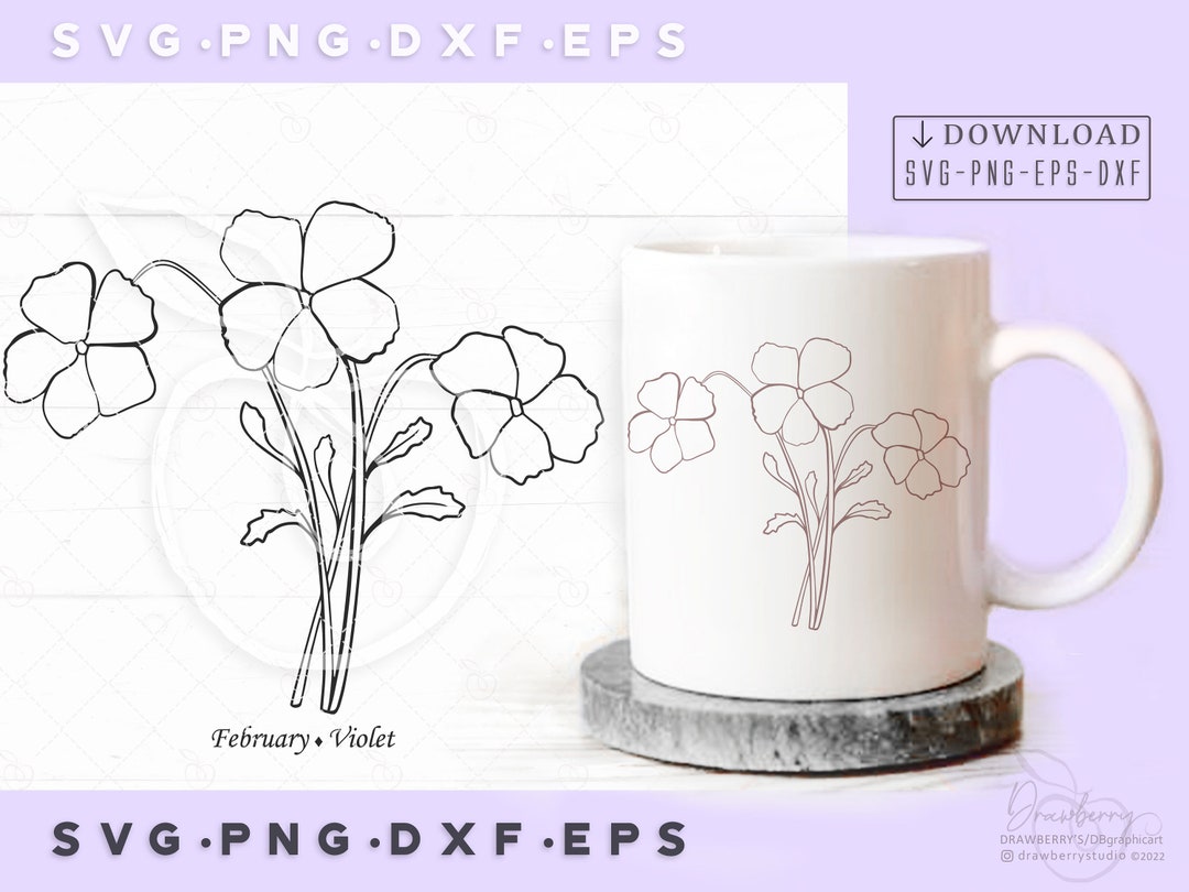 February Birth Flower Svgpng / Violet Svg / Birth Month - Etsy