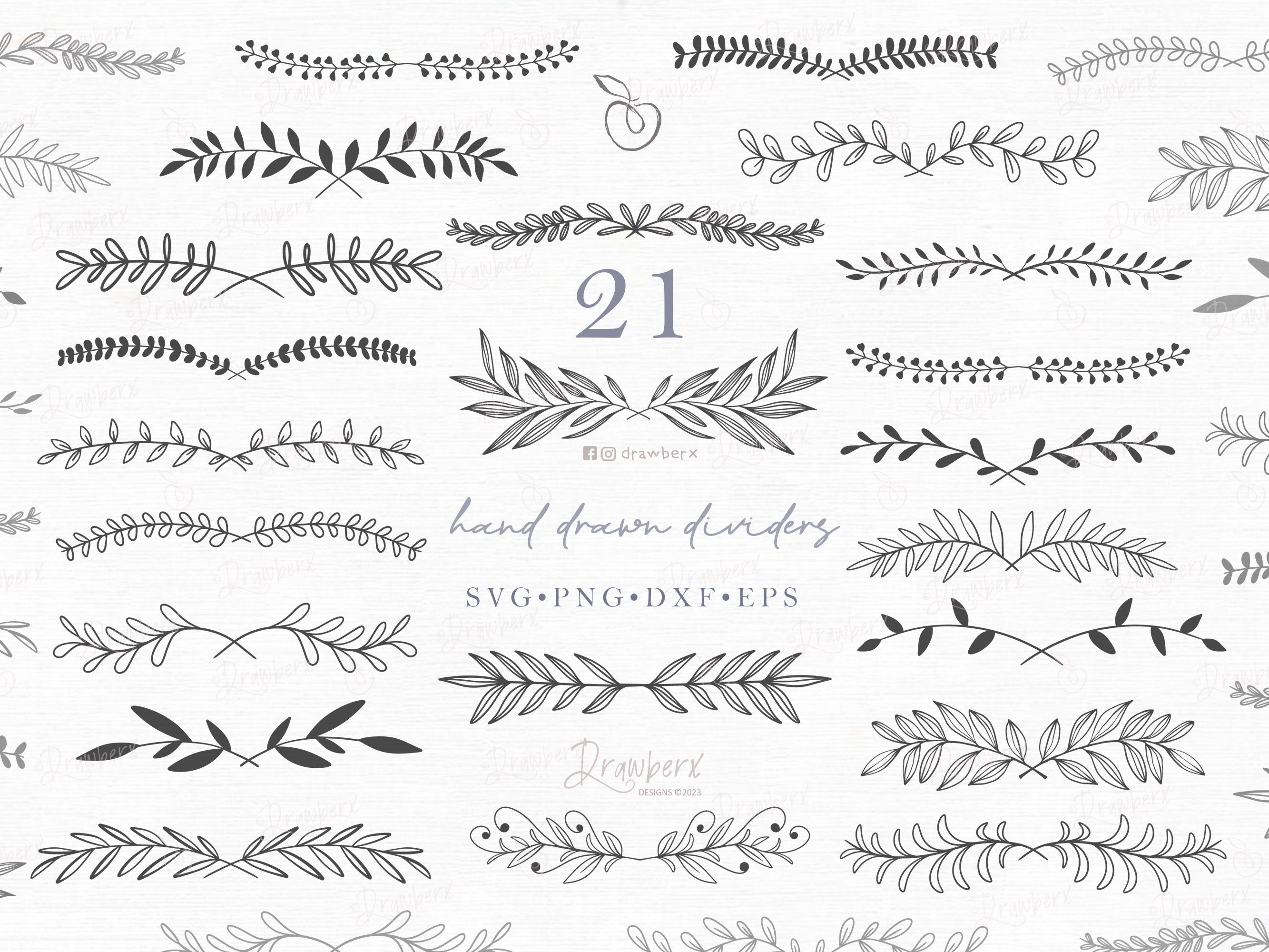 Leaf Divider Svg / Leaf Accents Svg, Text Divider, Border Svg, Laurel ...