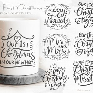 1st Christmas Engaged Svg, Newlywed Our First Christmas as Mr and Mrs ...