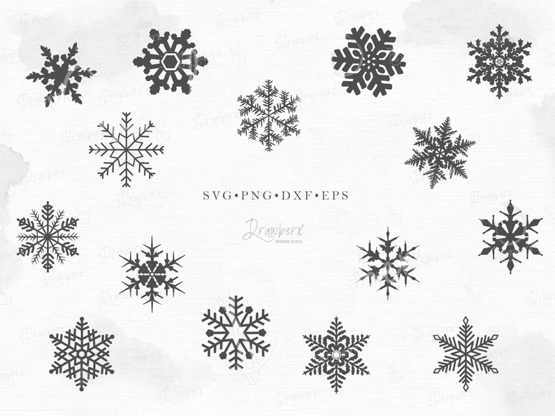 Christmas Snow Svg Bundle, Snowflake / Svg, Png, Eps, Dxf / Hello ...