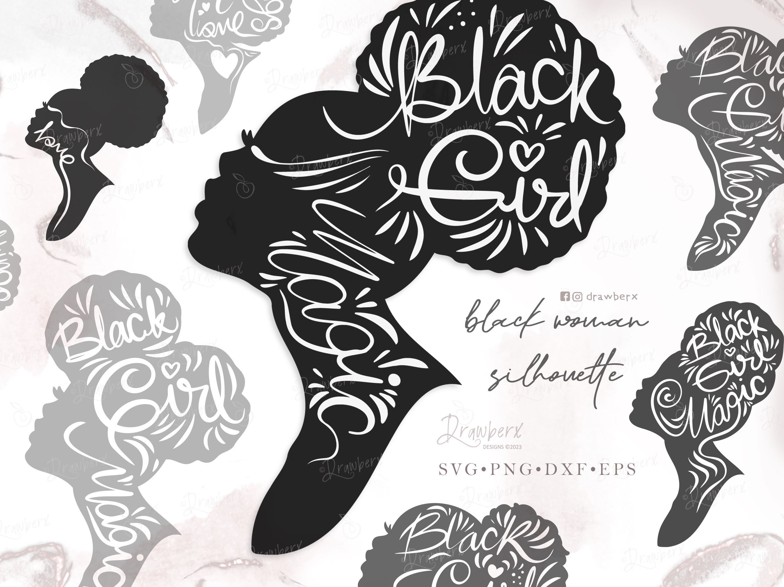 Black Woman Silhouette Svg / Black Woman Svg / Black Queen Head ...