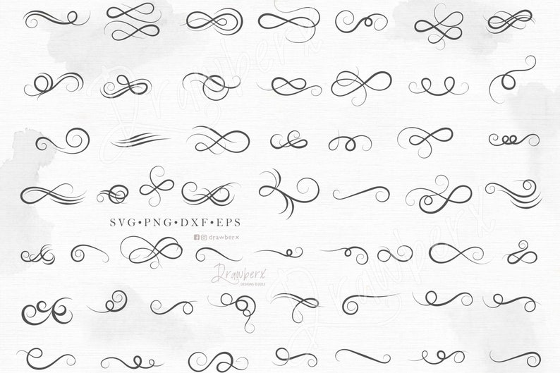 Swirl Swoosh Svg, Wavy Line Flourish Svg, Stroke, Ornaments, Decorative ...