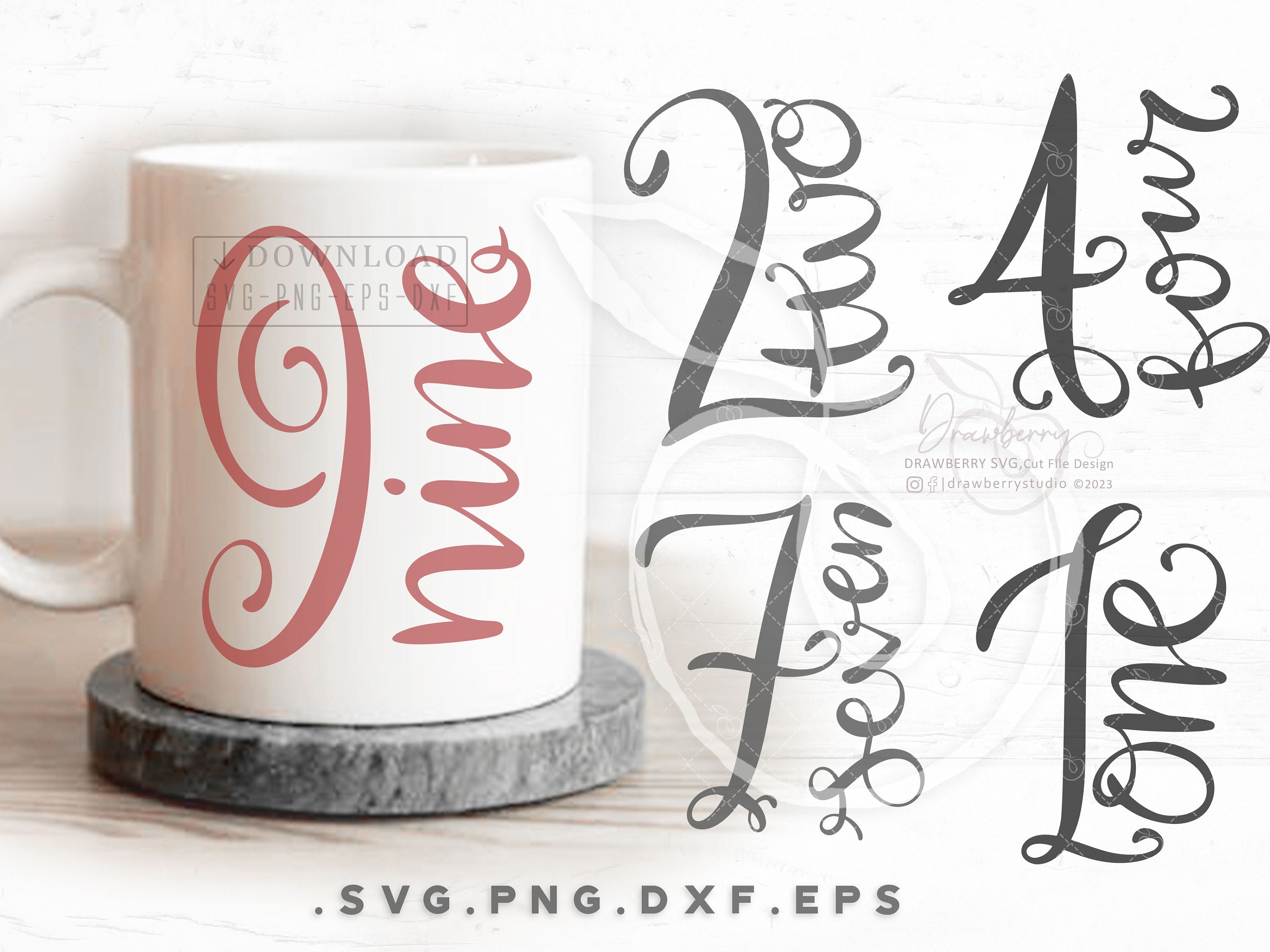 Cursive Numbers Svg Script Numbers SVG Fileshand - Etsy