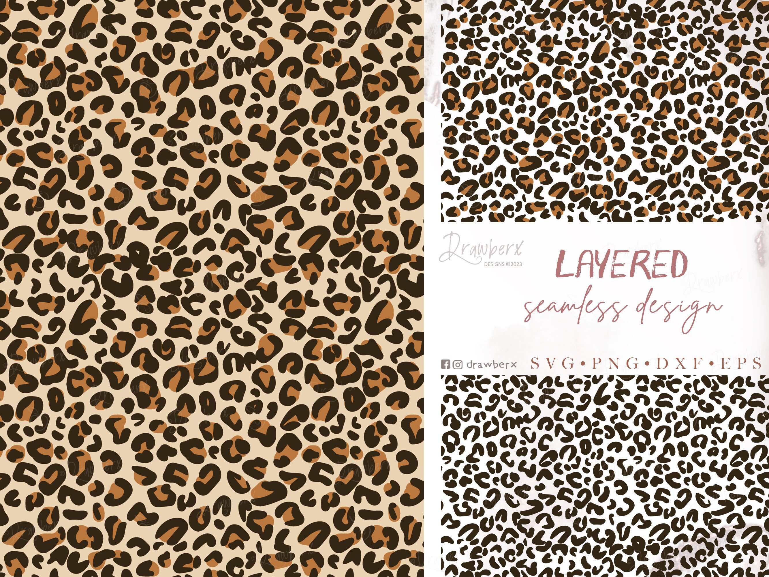 Leopard Print Svg, Seamless Design, Layered Svg Leopard Spots / Svg ...