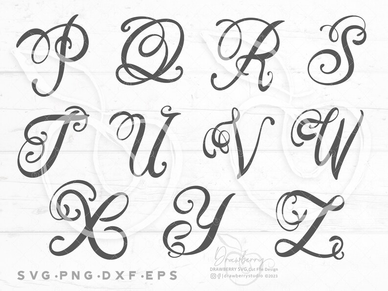 Fancy Letters Svg Hand Lettered Monogram Alphabet Svg - Etsy