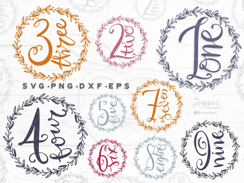 Fancy Numbers Svg, Hand Lettered Cursive Script Number Sign, Baby ...