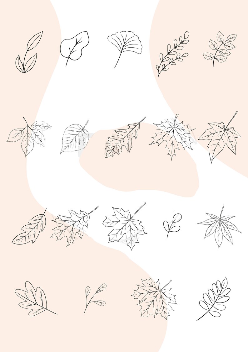 Autumn Leaf Svg Bundle, Fall Leaves Svg Files for Cricut, Hand Drawn ...