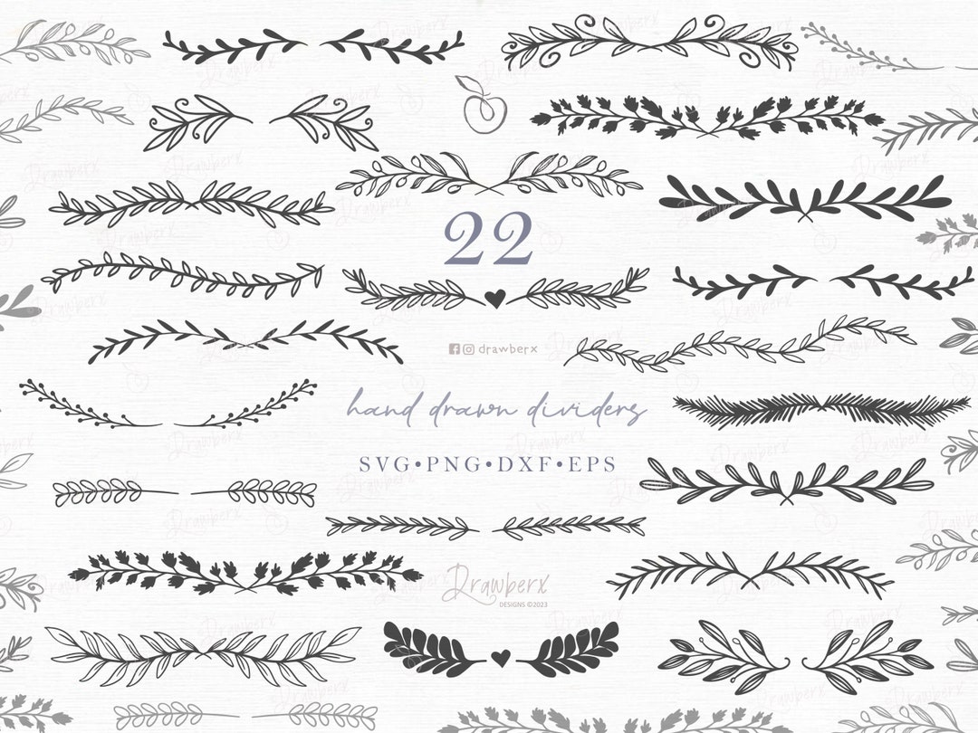 Leaf Border Svg, Text Divider Svg, Leaves and Branch Frame Svg ...