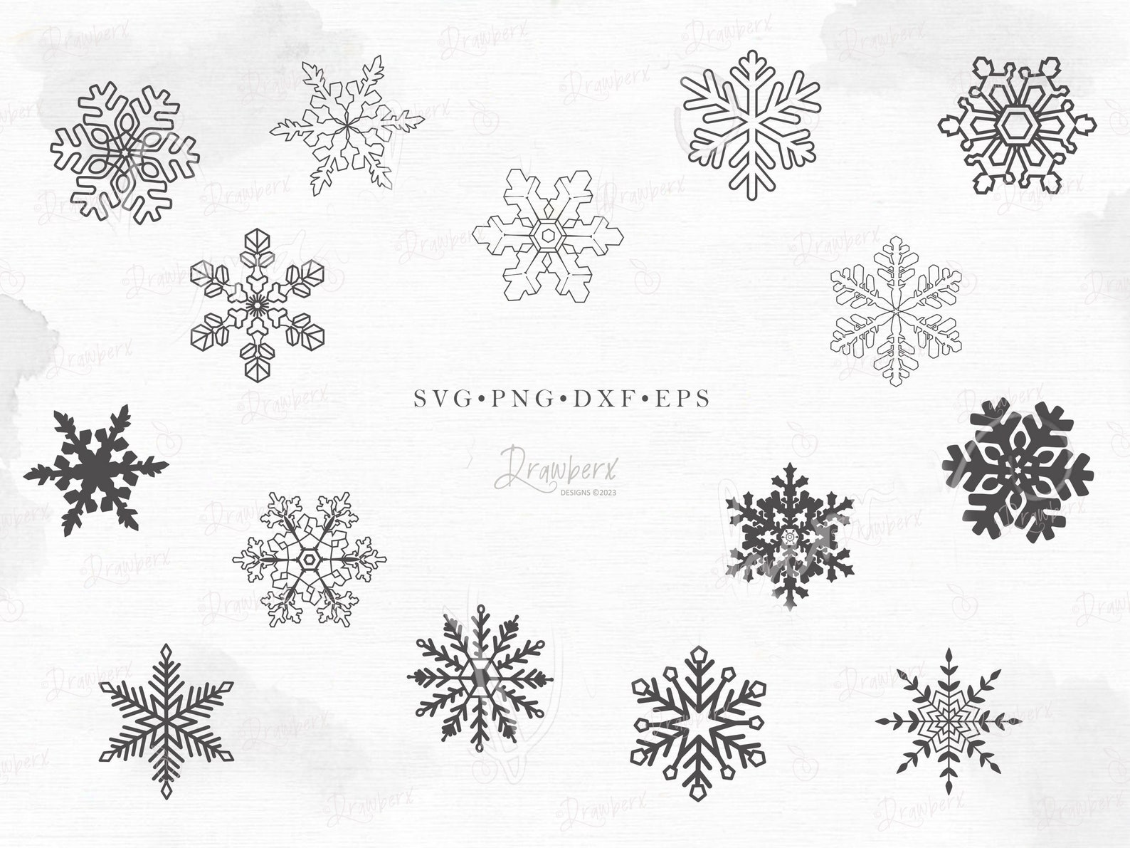 Christmas Snow Svg Bundle, Snowflake / Svg, Png, Eps, Dxf / Hello ...