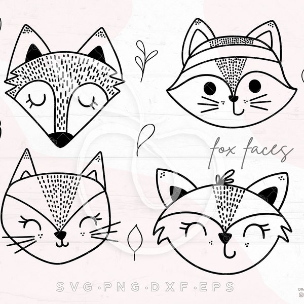 Mignon renard visage svg - Etsy France