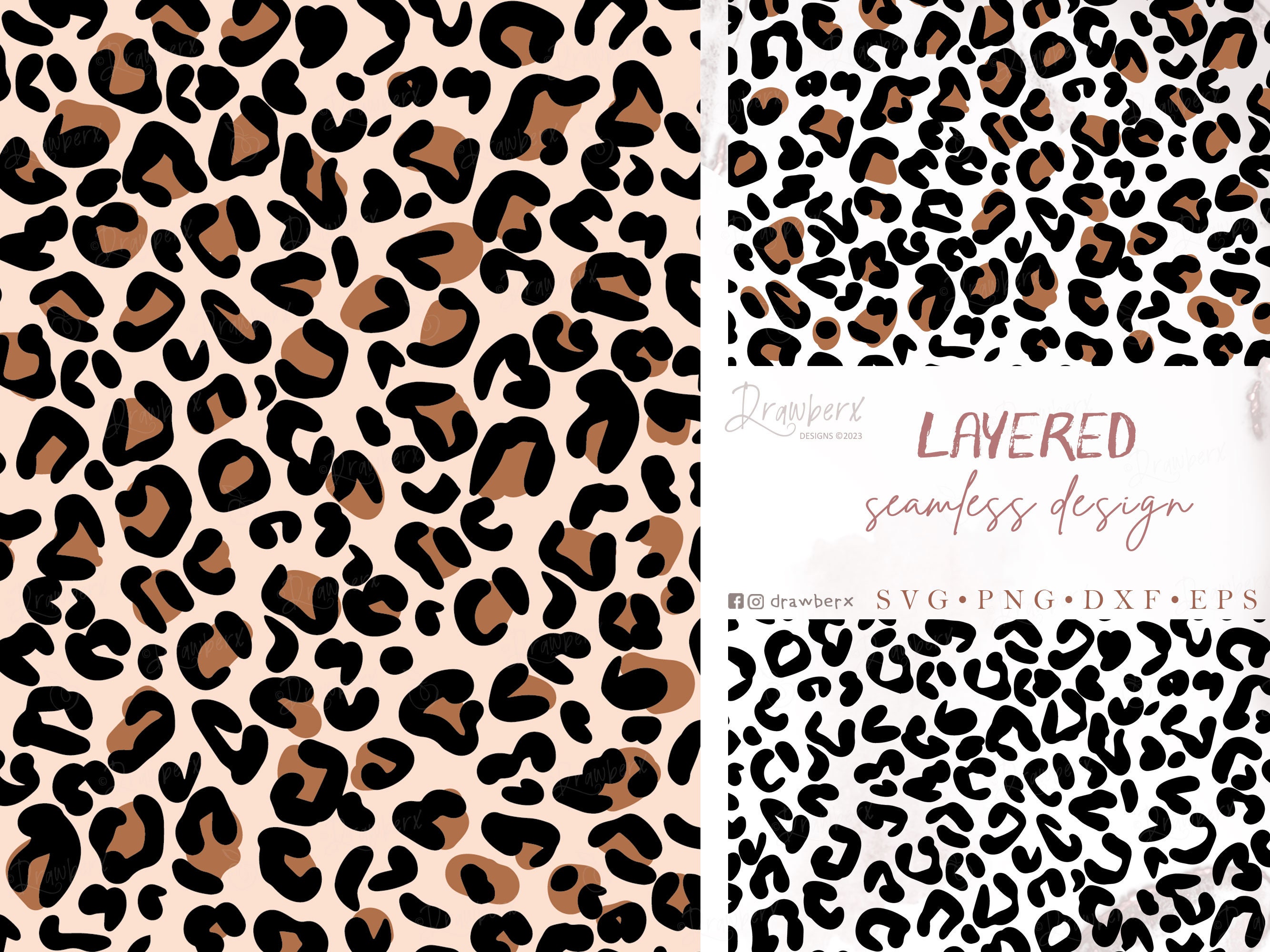 Leopard Print Svg, Seamless Design, Layered Svg Leopard Spots / Svg ...