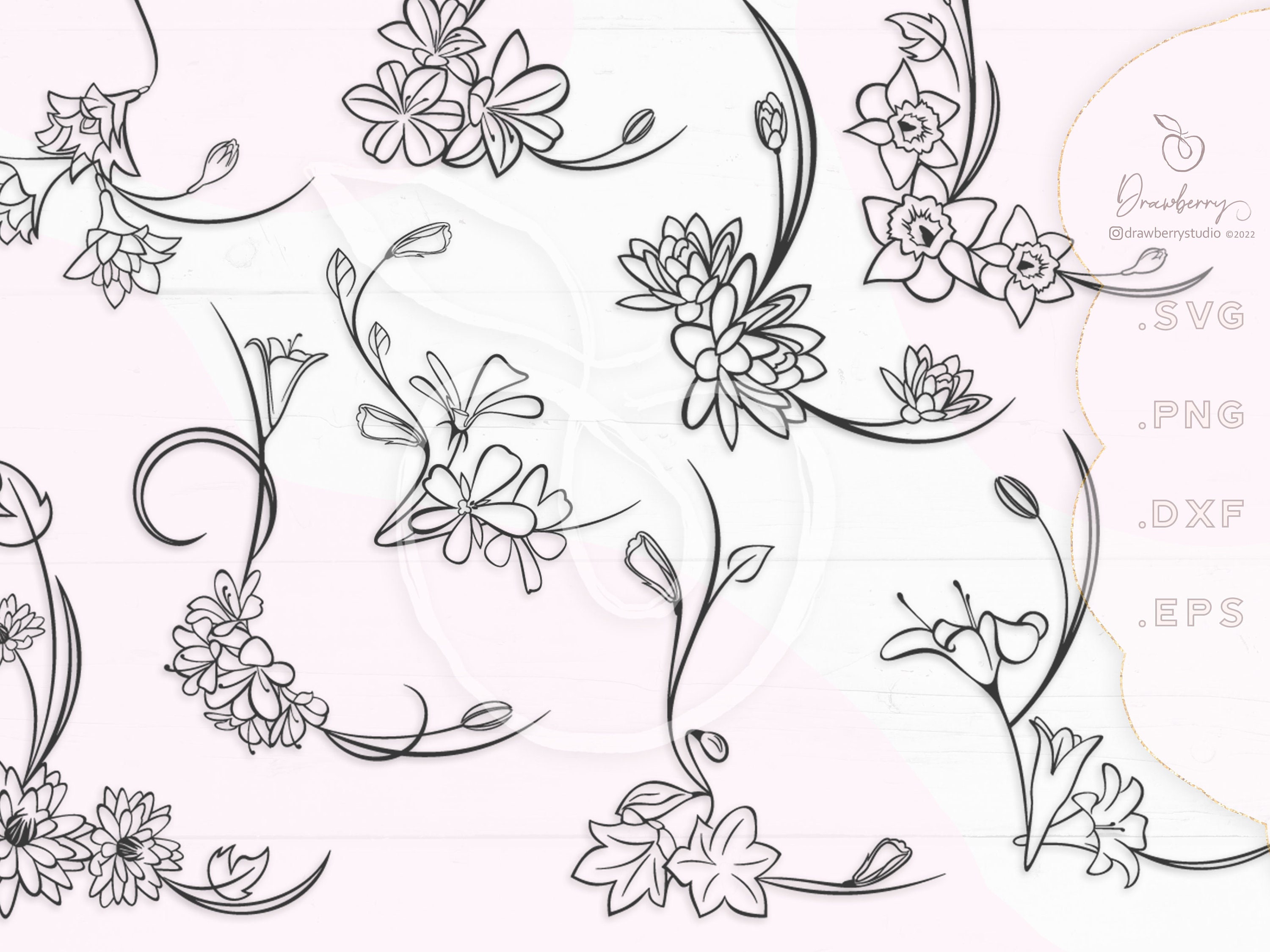 Floral Corner SVG / Flower Border Svg Bundle / Decorative Boho - Etsy UK