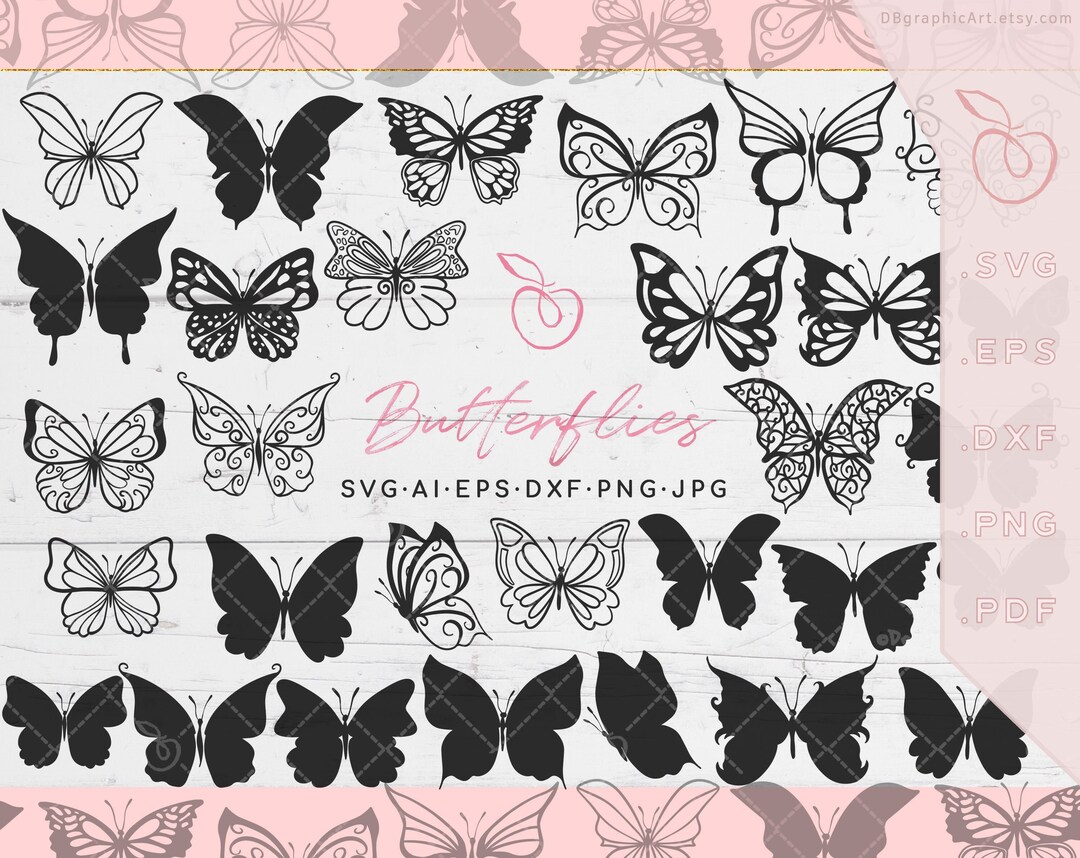 Butterflies SVG Bundle / Butterfly Png / Butterfly Clipart / - Etsy