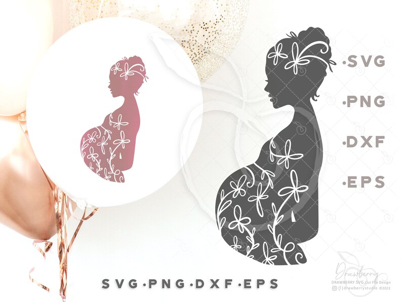 Floral Pregnant Art Svg, Pregnancy Svg, Mom to Be Svg, Pregnant Woman ...