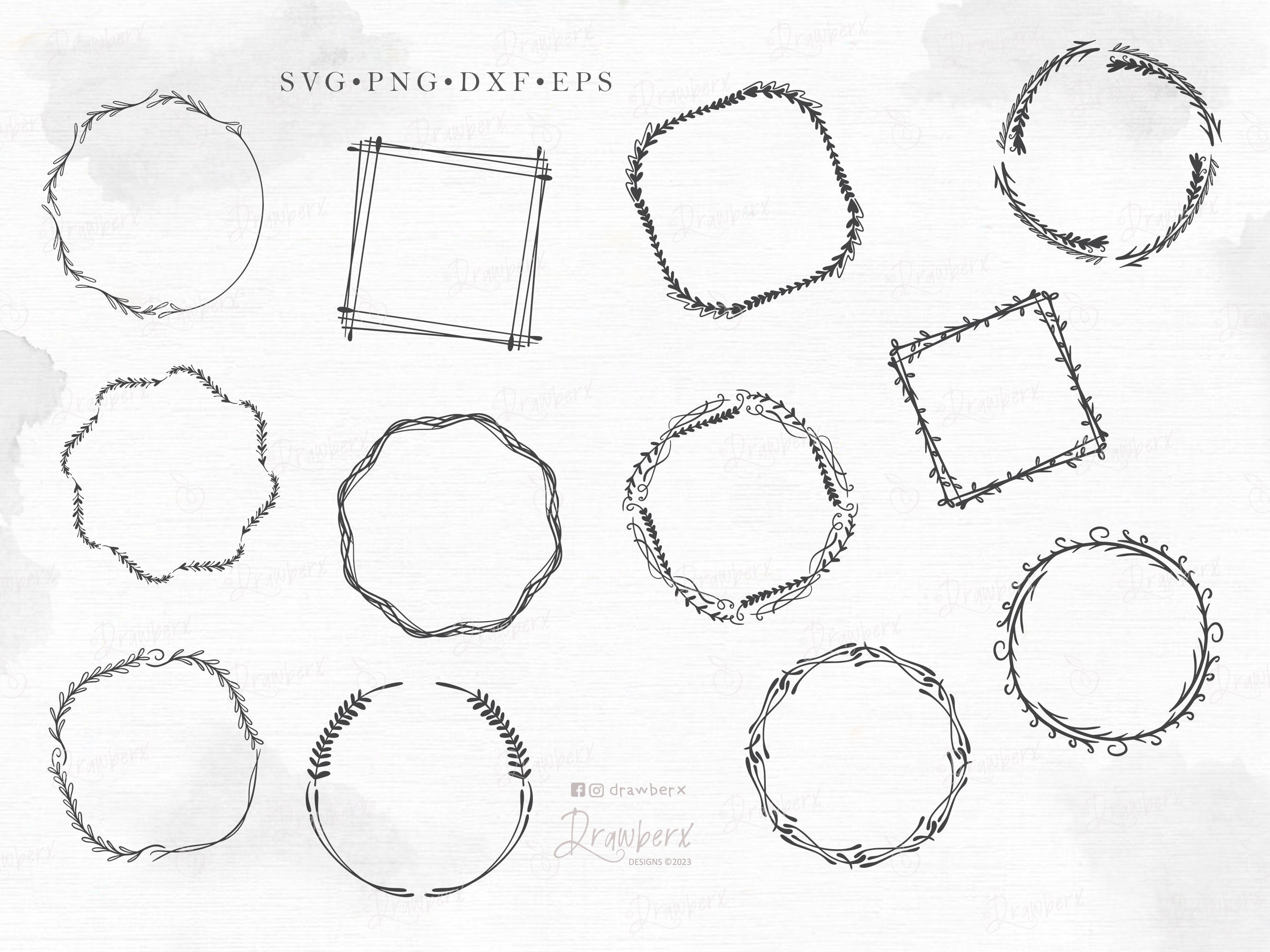 Abstract Wreath Svg, Geometric Frame Svg Designs, Circle Frame Svg ...