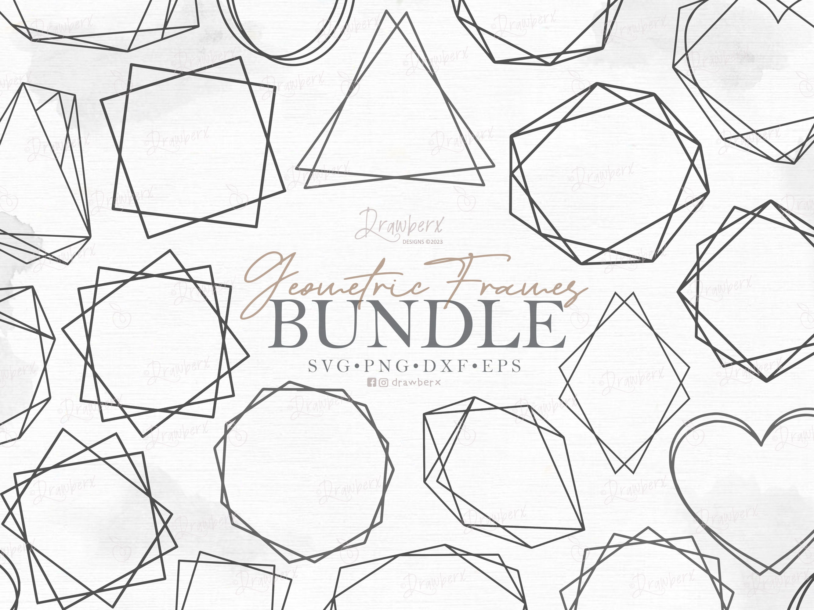 Double Frame Svg / Gold Geometric Frame Svg, Circle Border, Square ...