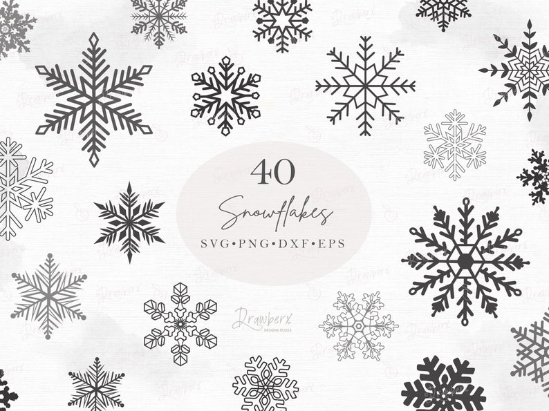Christmas Snow Svg Bundle, Snowflake / Svg, Png, Eps, Dxf / Hello ...