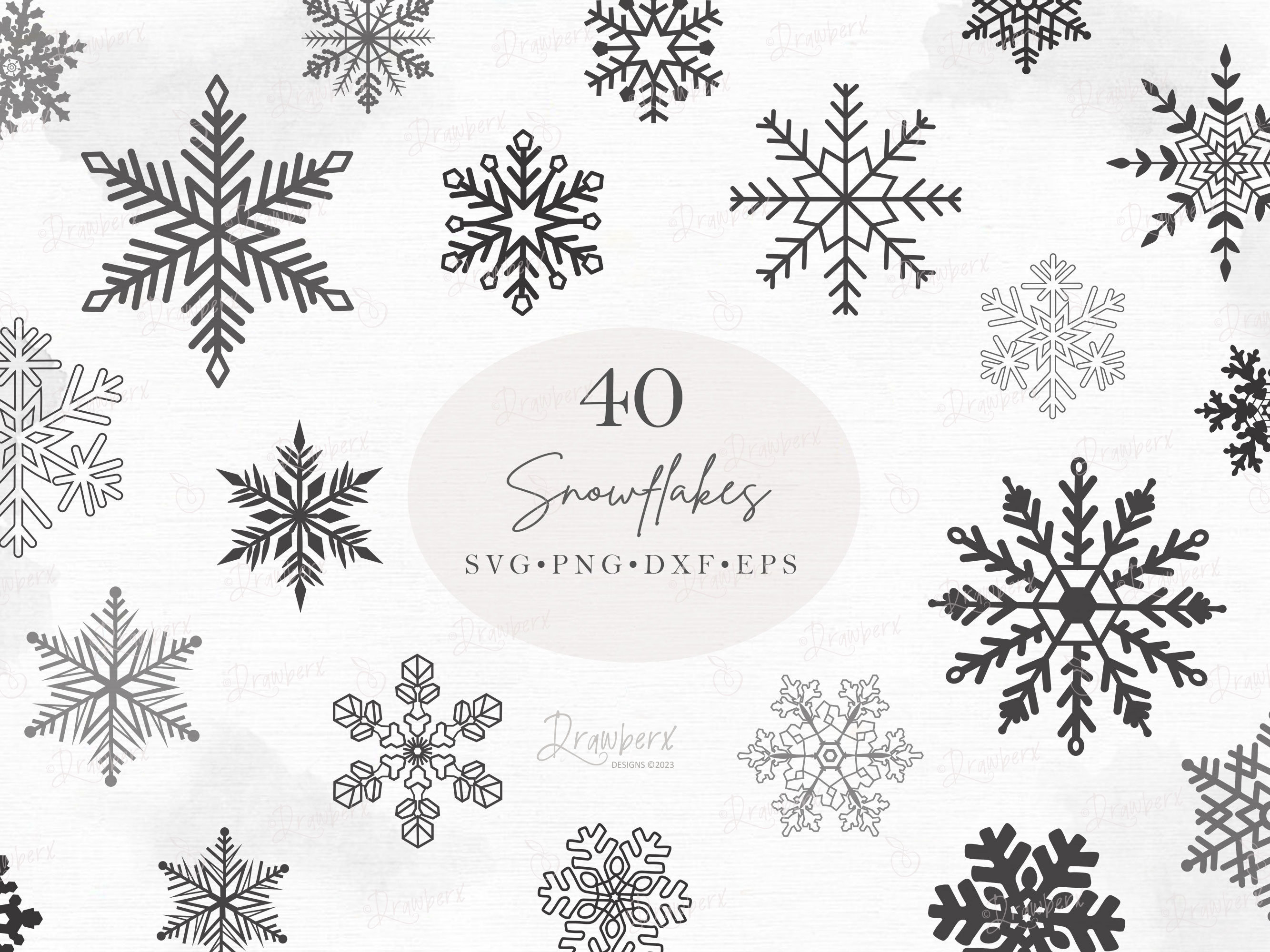 Christmas Snow Svg Bundle, Snowflake / Svg, Png, Eps, Dxf / Hello ...