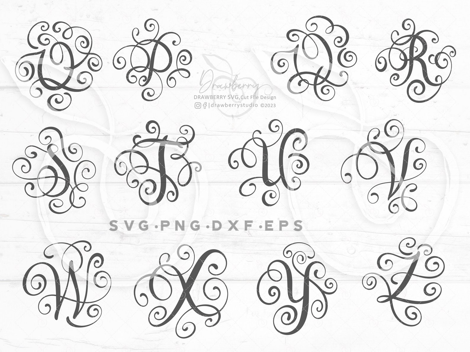 Flourish Letters Svg Monogram Svg Fancy Letters Alphabet - Etsy