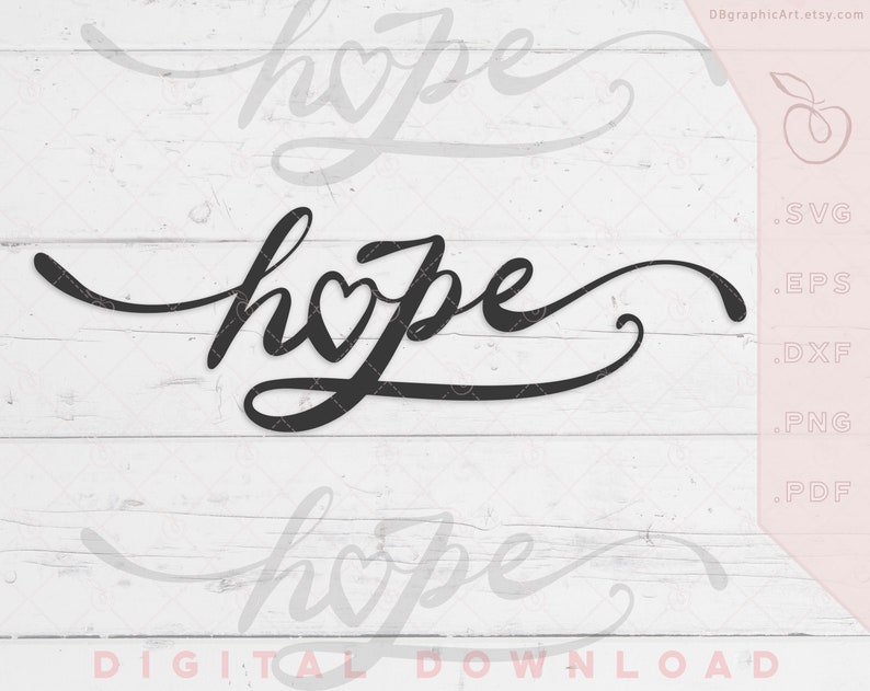 Hope Svg Cursive Hand Lettered Hope Cut File Motivational - Etsy