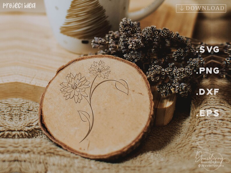 Flower Line Art Svg floral Line Art Drawing Botanical - Etsy