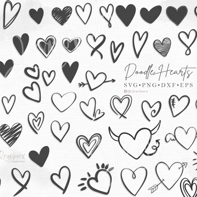 Scribble Heart - Etsy