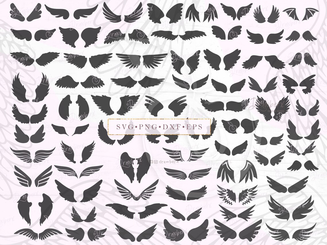 Angel Wings Svg, Tattoo Design, Liner, Angel, Demon, Fairy, Simple Wing ...