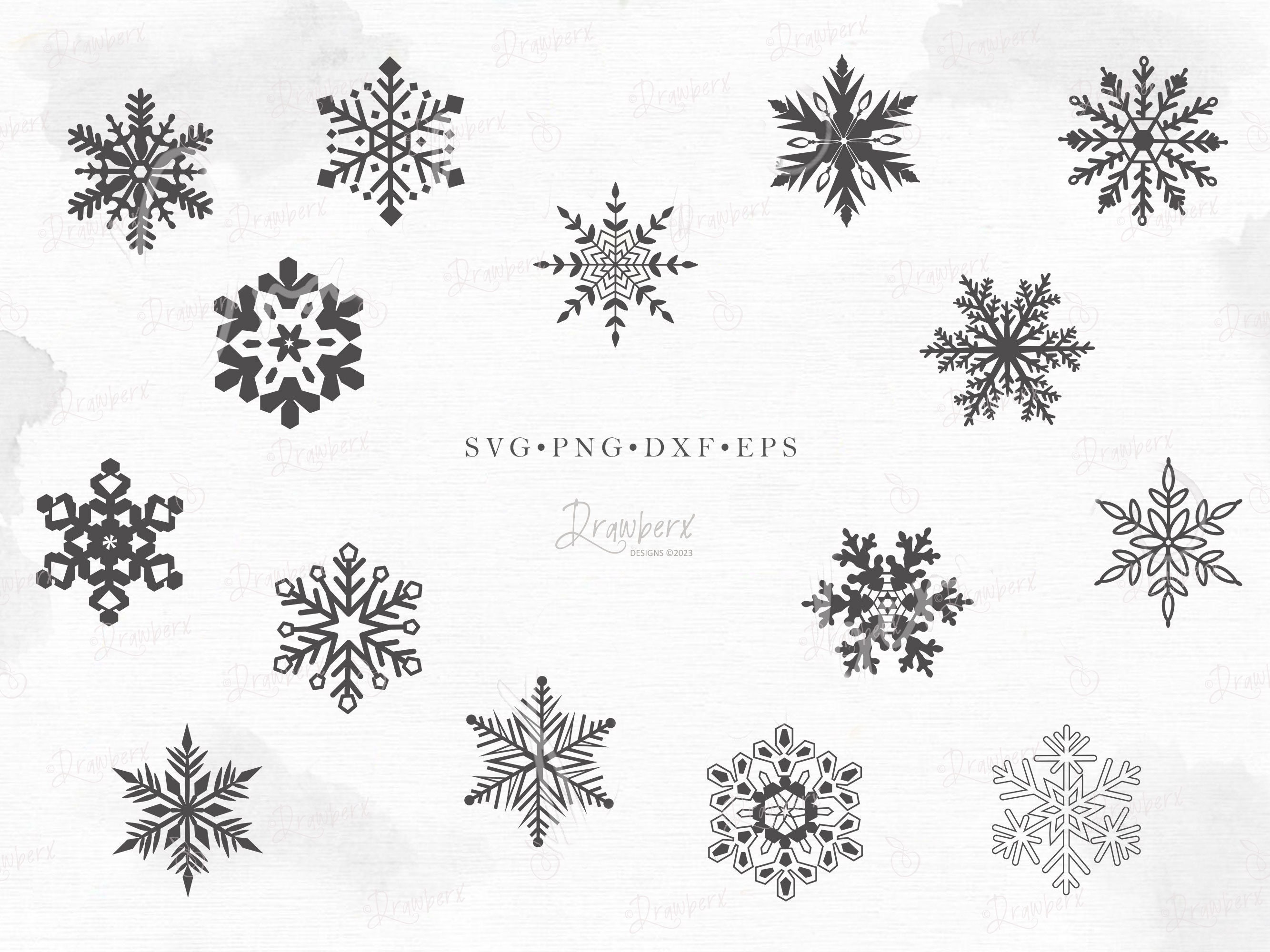 Christmas Snow Svg Bundle, Snowflake / Svg, Png, Eps, Dxf / Hello ...
