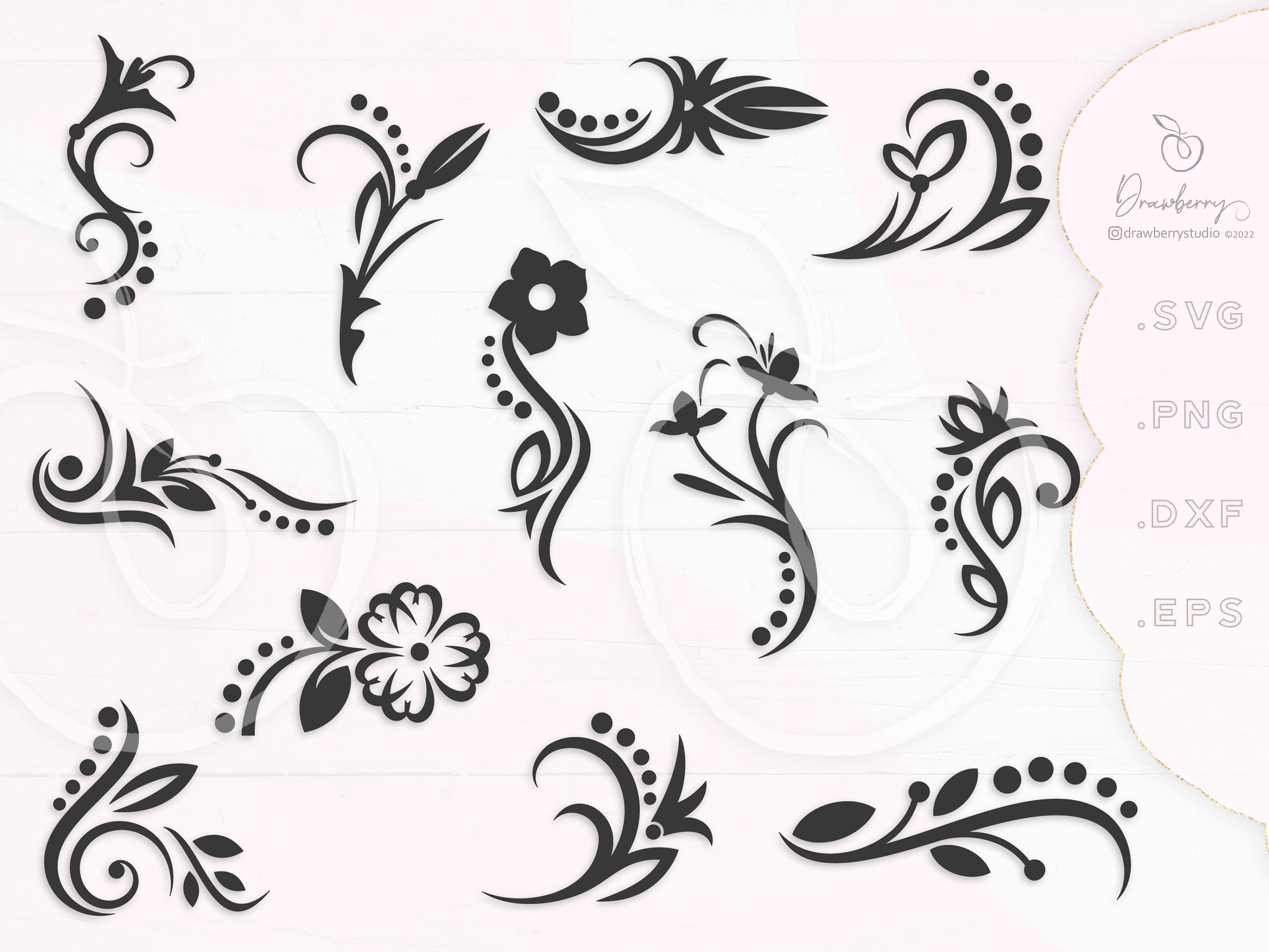Floral Swirls Border