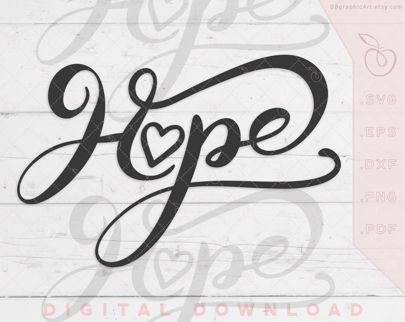 Hope Svg Cursive Hand Lettered Hope Cut File Motivational - Etsy