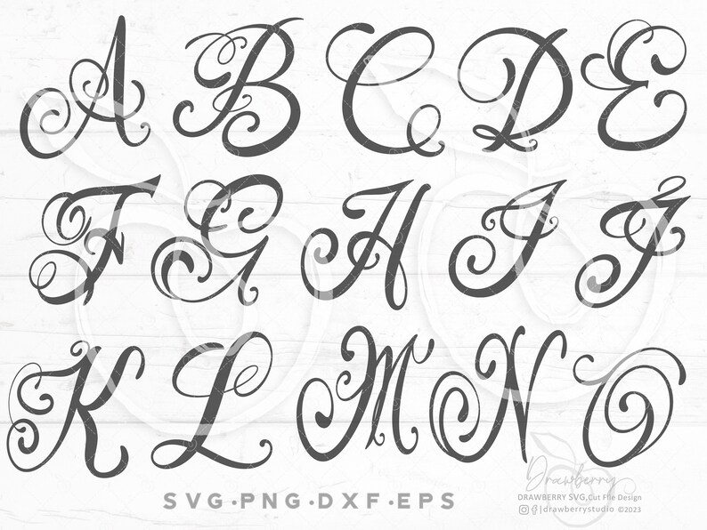 Fancy Letters Svg Hand Lettered Monogram Alphabet Svg - Etsy