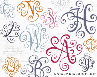 Fancy Monogram Letters SVG Cut Files for Cricut Fancy Alphabet for ...