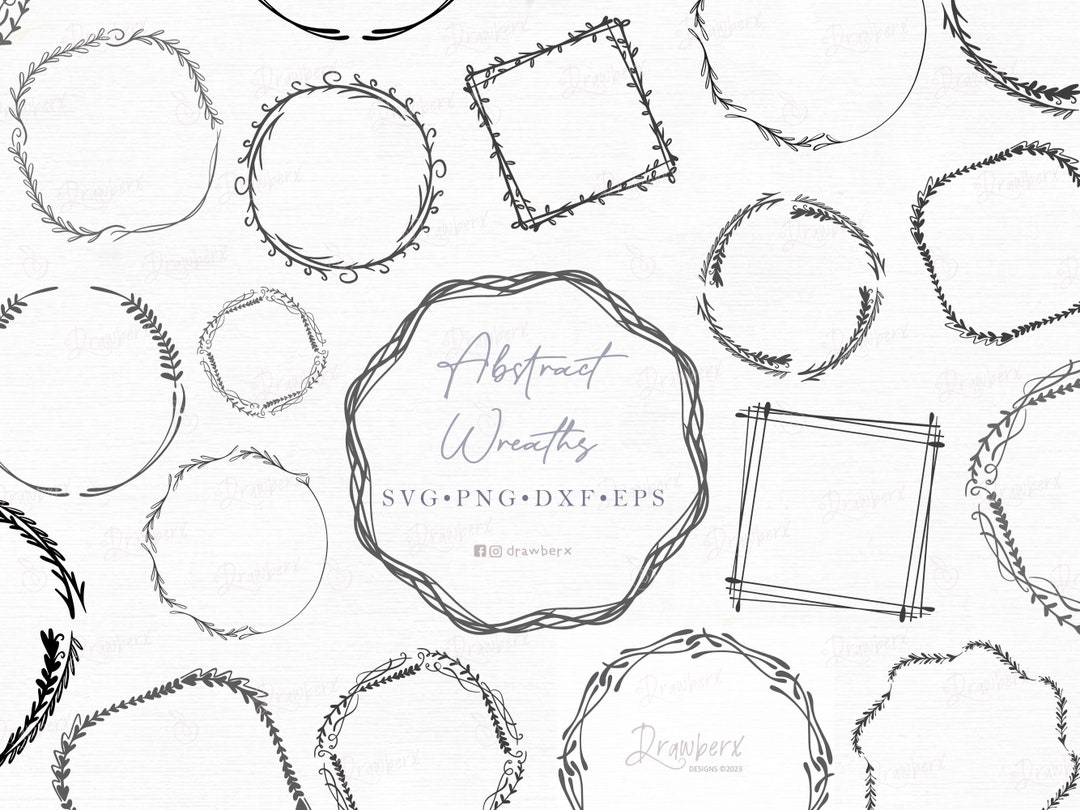 Abstract Wreath Svg, Geometric Frame Svg Designs, Circle Frame Svg ...