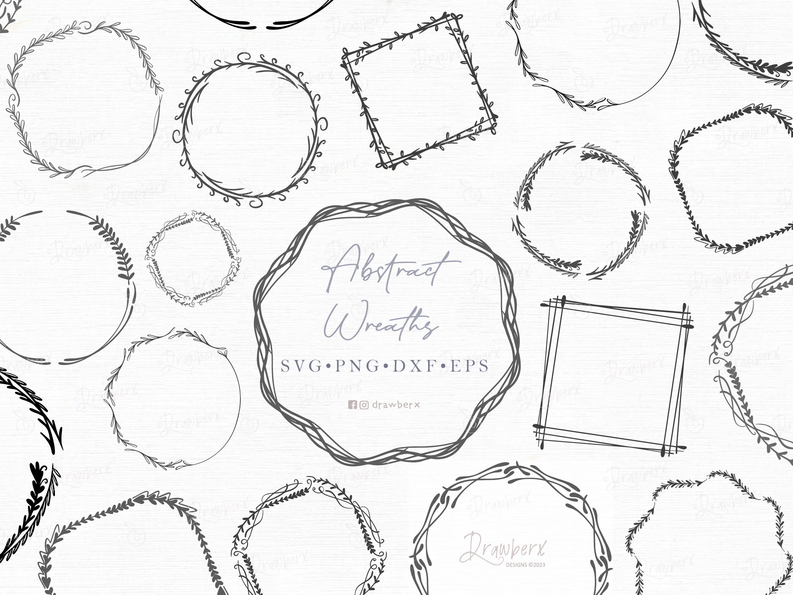 Abstract Wreath Svg, Geometric Frame Svg Designs, Circle Frame Svg ...